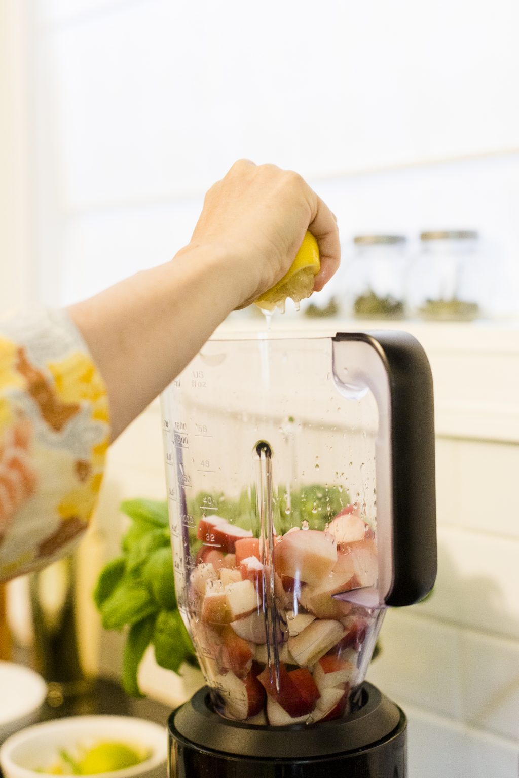 Nectarine Basil Margaritas - Kari Skelton
