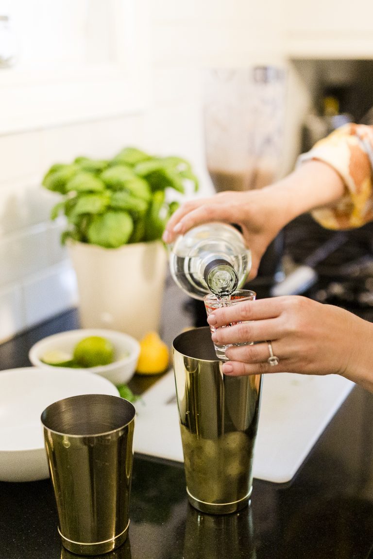 Nectarine Basil Margaritas - Kari Skelton