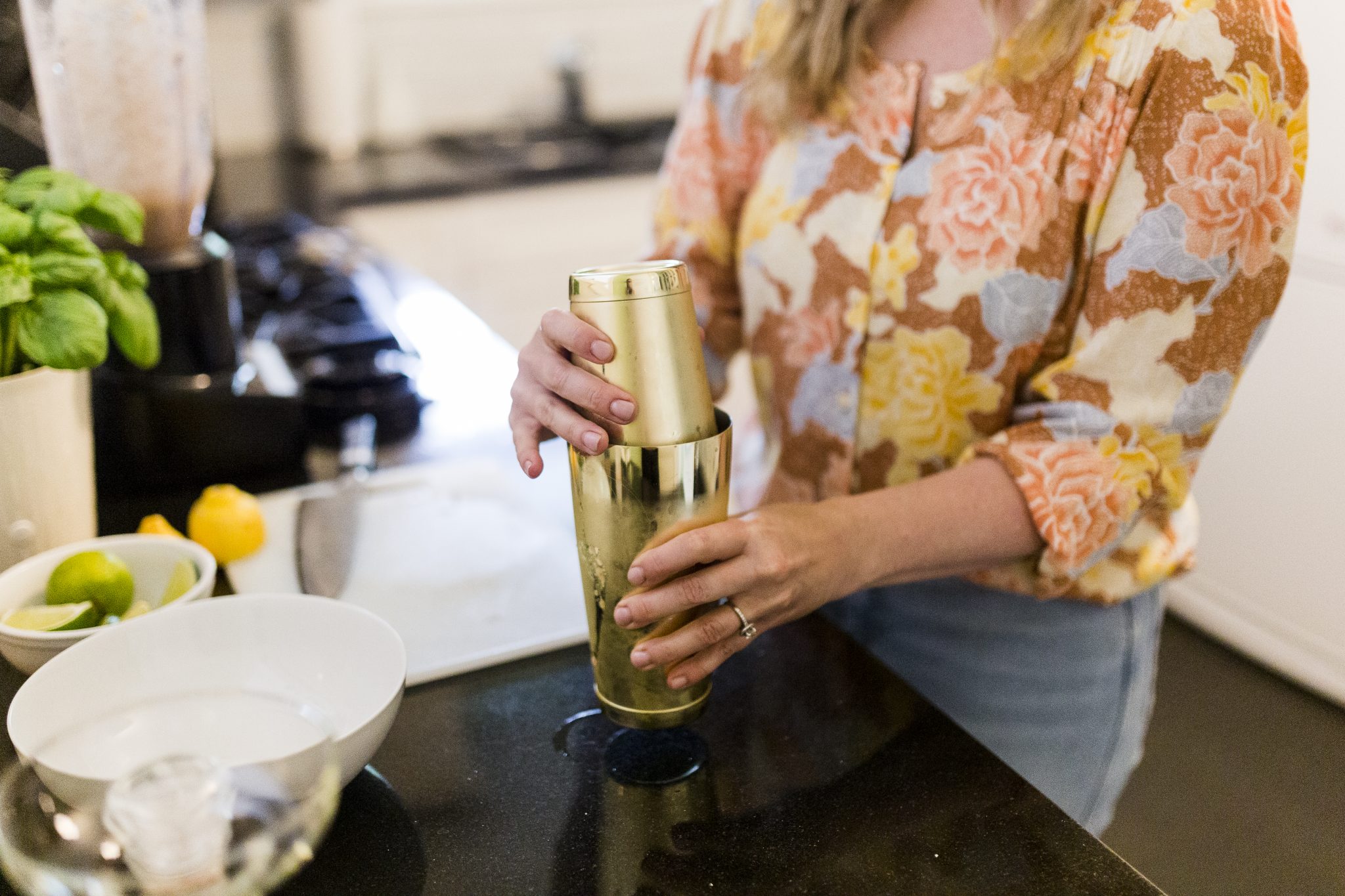 Nectarine Basil Margaritas - Kari Skelton