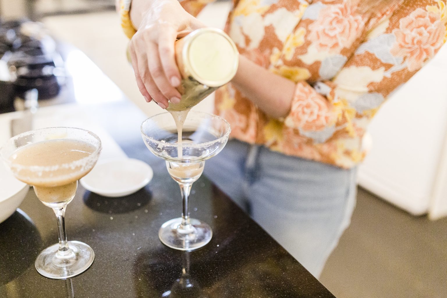 Nectarine Basil Margaritas - Kari Skelton