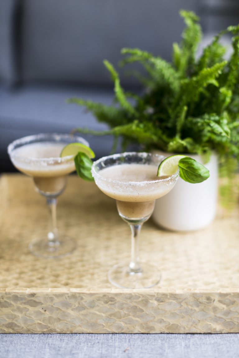 Nectarine Basil Margaritas - Kari Skelton